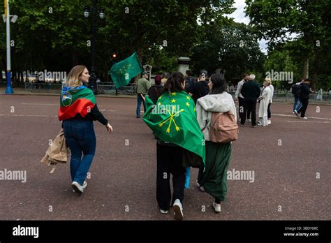 Members Of The Circassian Community Gathered By The Crimean Memorial To Show Respect To The