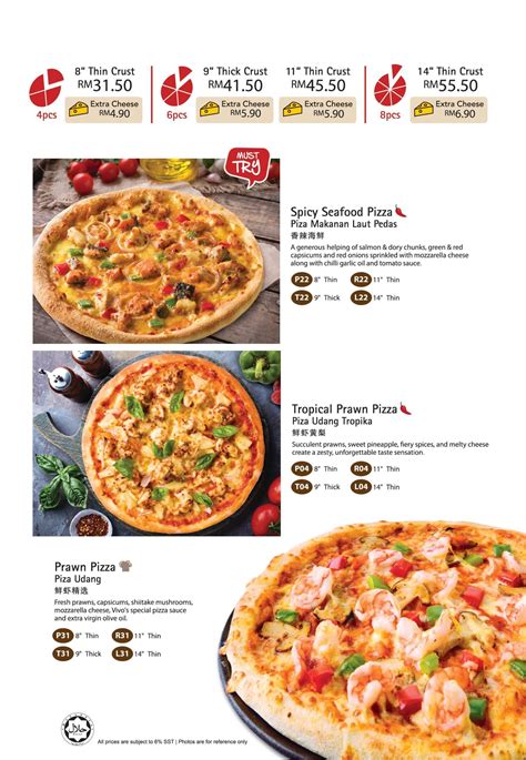 Menu Vivo Pizza Malaysia