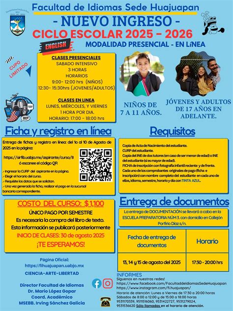 Convocatoria De Nuevo Ingreso Inglés Ciclo Escolar 2025 2026