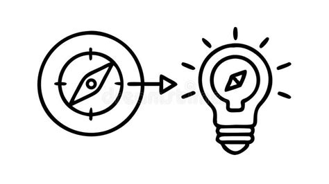 Compass Idea Lightbulb Icon For Direction Strategic Insights Vector Design Generative Ai Stock