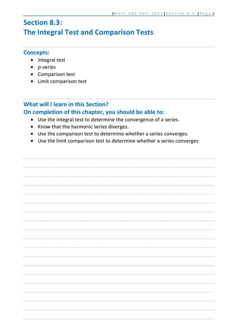 section 8 lecture note hand writing summary section 8 the integral