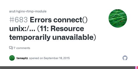 Errors Connect Unix Resource Temporarily Unavailable Issue Arut Nginx Rtmp