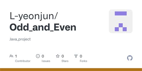 GitHub L Yeonjun Odd And Even Java Project