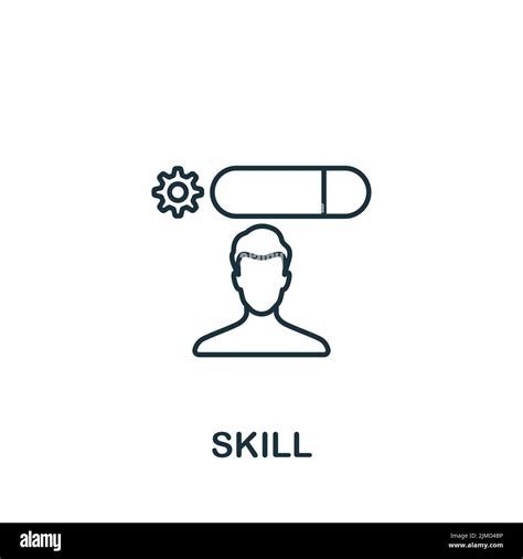Skill Icon Monochrome Simple Brain Process Icon For Templates Web Design And Infographics
