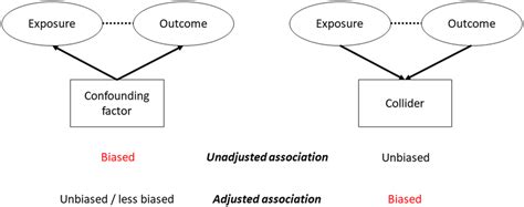 Directed Acyclic Graphs Demonstrating Confounding Left And Collider