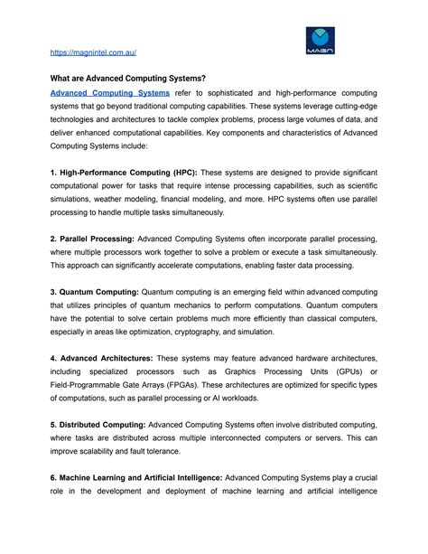 What Are Advanced Computing Systemsed Computing Systems By Magnintel Issuu