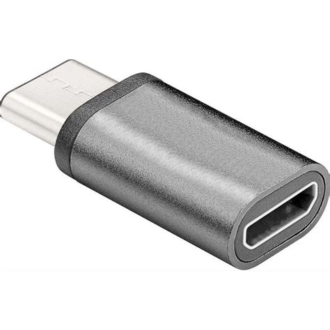 Adaptor, MicroConnect, USB-C la USB 2.0 Micro B M/F, Aluminiu, Gri ...