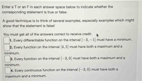 enter a t or an f in each answer space below to indicate whether the