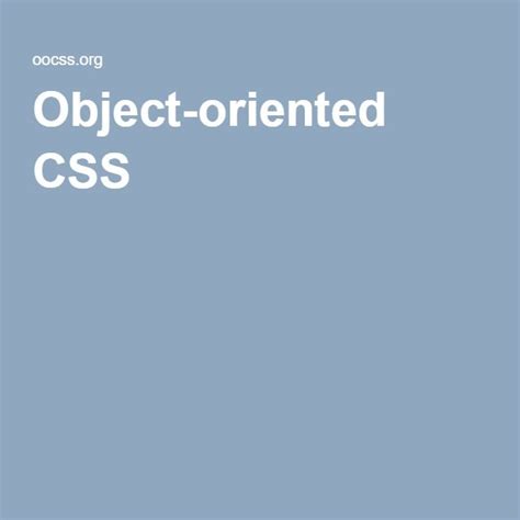 Object Oriented Css Web Development Design Css Tool Design