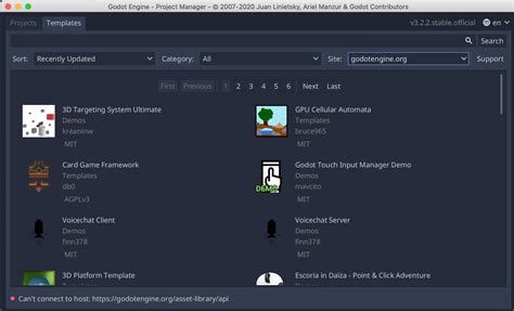 Can T Connect To Host In Templates Tab Issue Godotengine Godot GitHub