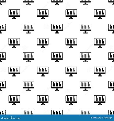 business graph at computer screen pattern vector stock vector