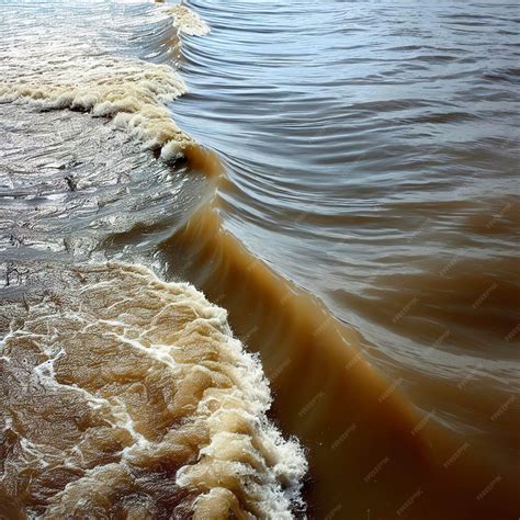 Premium Ai Image Waves Of Water Of The River And The Sea Meet Each