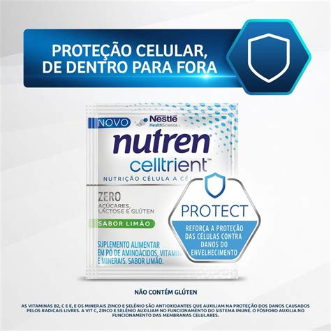 Complemento Nutren Celltrient Limão 75g 30 Sachês Nestlé Drogasmil