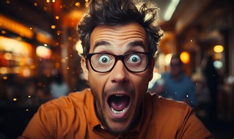 Premium Photo Surprised Man With Disheveled Hair And Open Mouth
