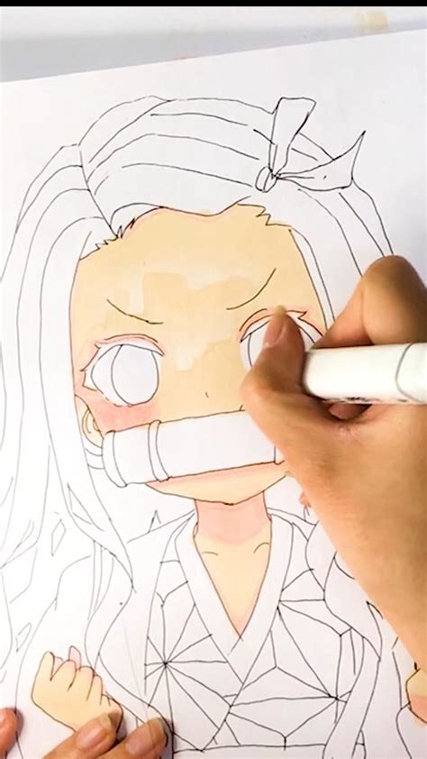 How To Draw Nezuko Kamado Demon Slayer Easy Step By Step Tutorial Video Easy Drawings