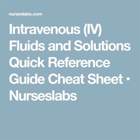 IV Fluids Guide And Cheat Sheets Free Download Iv Fluids Nursing Study Tips Cheat Sheets