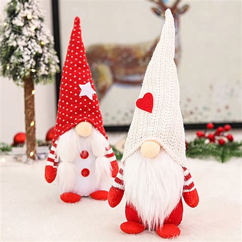 Udiyo Valentines Day Gnome Plush Doll Decorations Cute Mr And Mrs Scandinavian Tomte Doll
