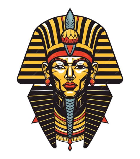 Illustration De Clip Art Vectoriel Pharoh Doré égyptien Vecteur Premium