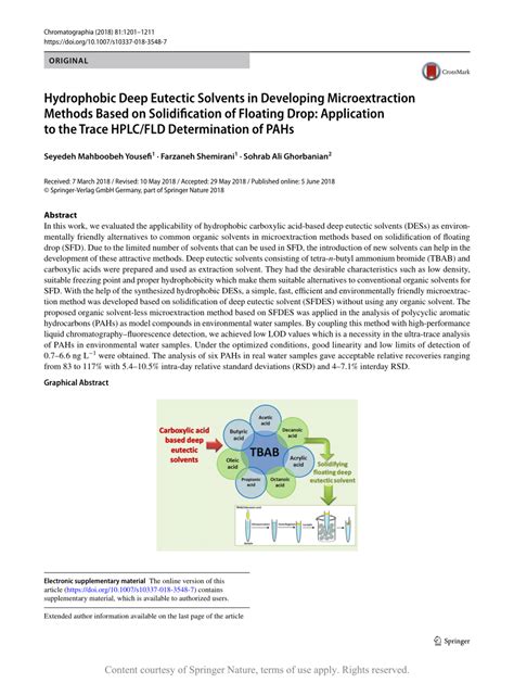 Hydrophobic Deep Eutectic Solvents In Developing Microextraction Methods Based On Solidification