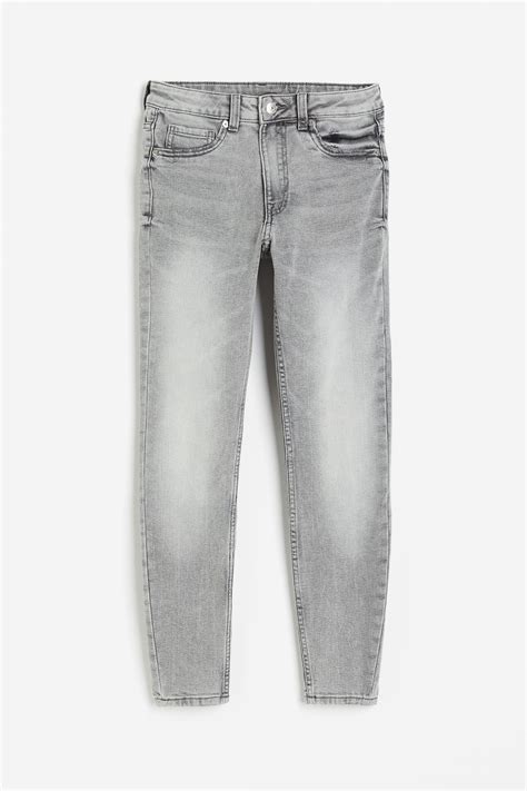 Womens Light Grey Skinny High Jeans Handm Sg