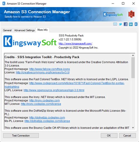 Help Manual Amazon S3 Connection Manager KingswaySoft