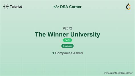 The Winner University Dsa Problem Talentd