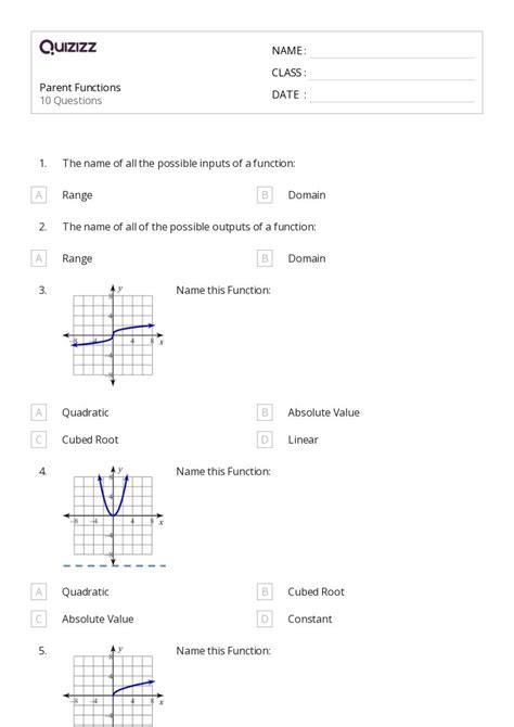 50 Functions Worksheets For 9th Grade On Quizizz Free And Printable