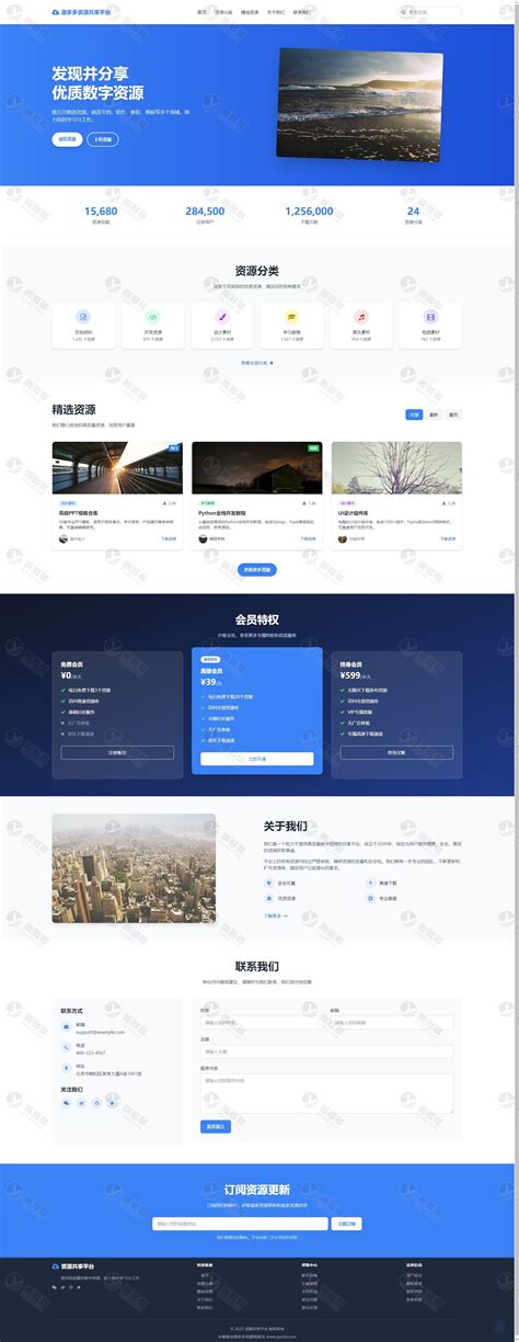 简洁高效的资源分享平台前端单页模板源码，快速搭建专属资源站 源多多资源网