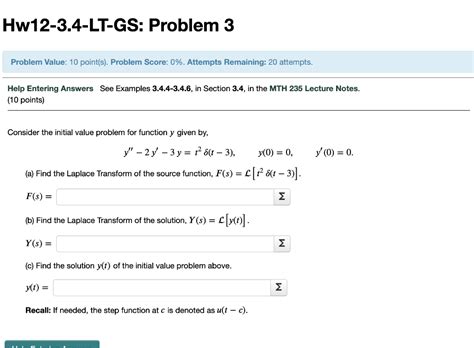 Solved Hw LT GS Problem Problem Value Point S Chegg Com