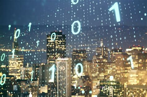 Premium Photo Abstract Virtual Binary Code Sketch On San Francisco