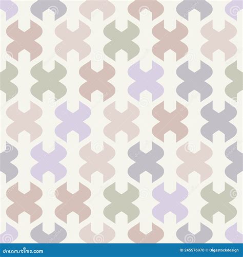 Vector Seamless Pattern With Abstract Curved Shapes Colorful Geometric Texture Stock Vector