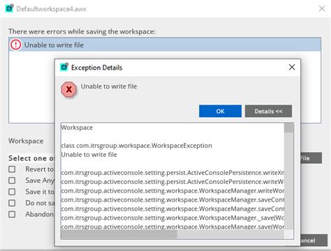 Geneos Active Console Cannot Save Workspace File Support Itrs Group