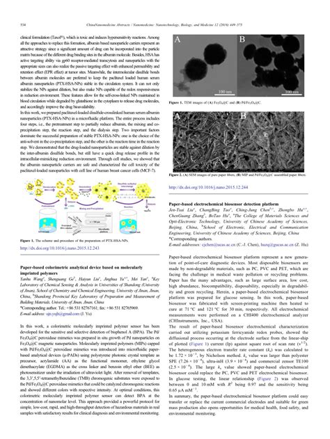 Pdf Paper Based Colorimetric Analytical Device Based On Molecularly