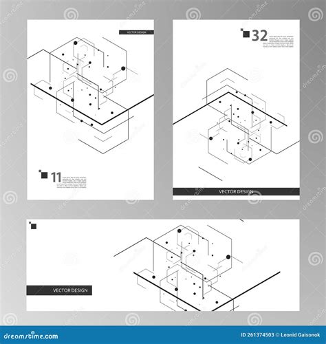 Vector Cover Template Design White Background With Abstract Hexagon Pattern Stock Vector
