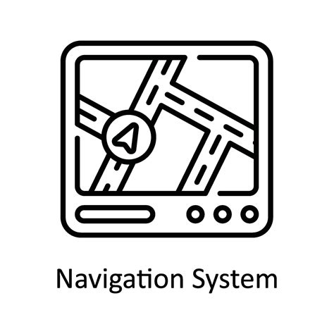 Navigation System Vector Outline Icon Design Illustration Map And