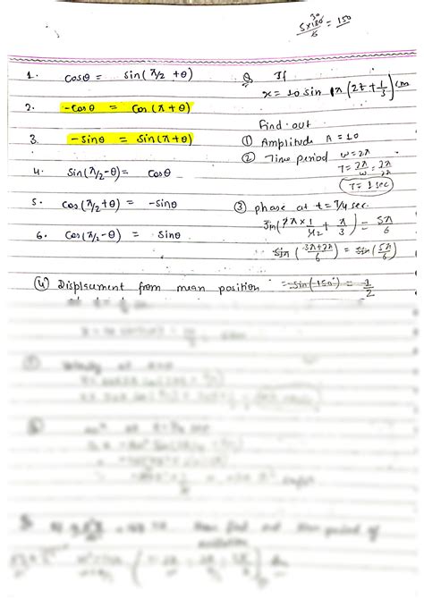 Solution Complete Shm Notes Good Handwriting And Formulas Are