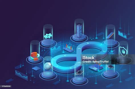 isometric devops ai technology 3d infinity icon api product developer