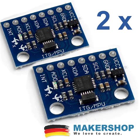 2x Gy 521 3 Achsen Gyroskop Sensor Beschleunigungssensor Arduino Gy521