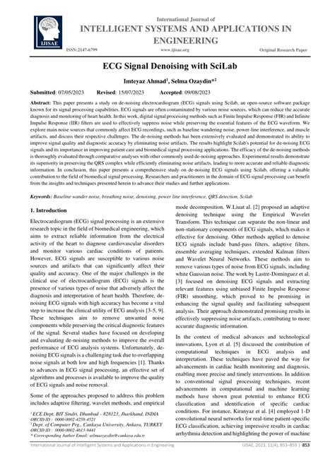 (PDF) ECG Signal Denoising with SciLab