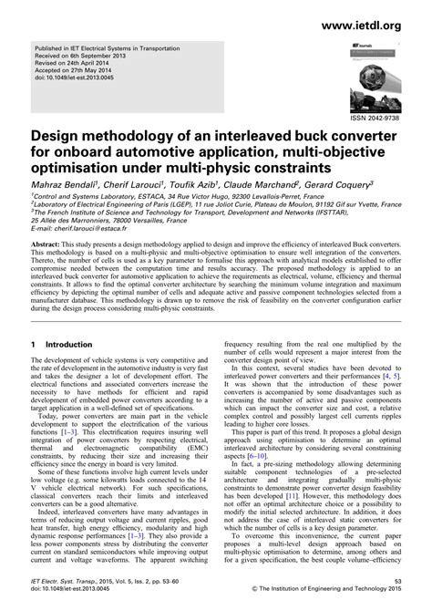Pdf Design Methodology Of An Interleaved Buck Converter For Onboard Automotive Application