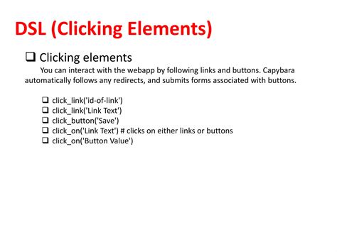 Capybara And Cucumber With Dsl Using Ruby Ppt