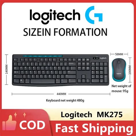 Logitech Mk275 Wireless Keyboard And Mouse Combo Eng Keycap Sticker Th เมาส์ คีย์บอร์ดไร้สาย