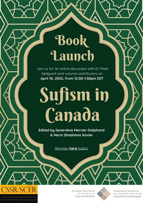 Dont Miss The Cssr Webinar Book Launch On Sufism In Canada Looking