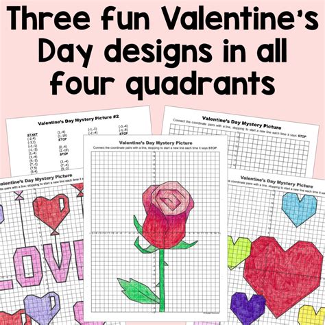 Valentines Day Coordinate Plane Mystery Pictures Math Graphing Bundle Made By Teachers