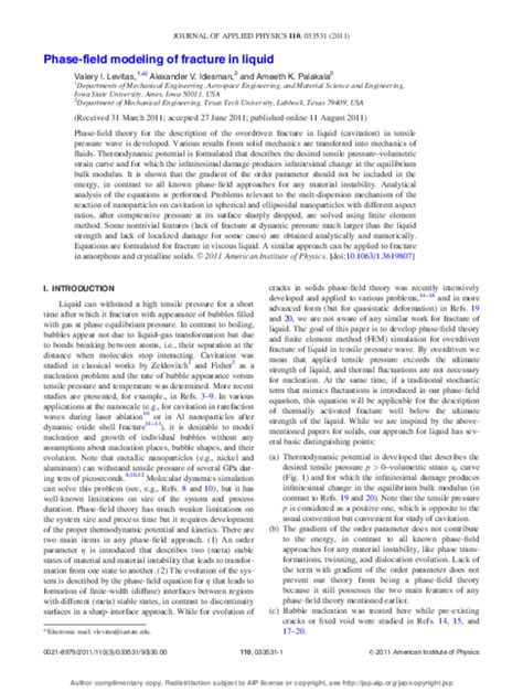 pdf phase field modeling of fracture in liquid