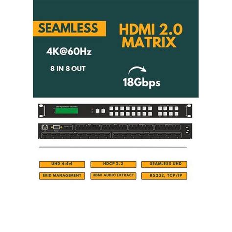 Hdmi Matrix 18gbps 8 8 Seamless Uhd Matrix At 135000 00 Inr In Delhi
