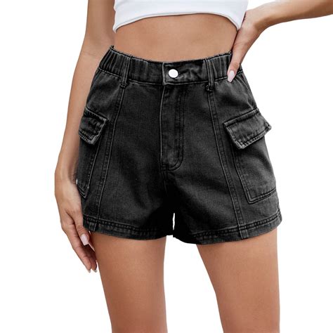 Wayute Women Shorts Cargo Denim Shorts Summer Casual Vintage Loose