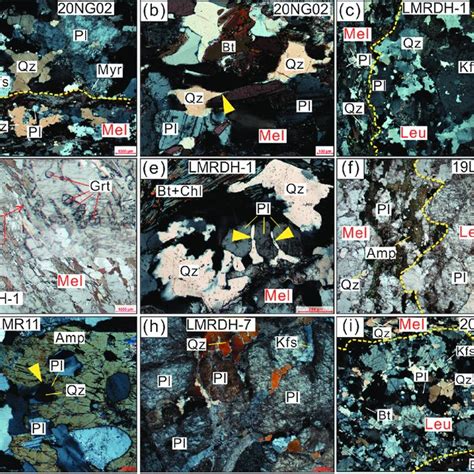 Photomicrographs Showing The Textures And Mineral Assemblages Of The