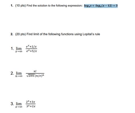 Solved Pts Find The Solution To The Following Chegg Com