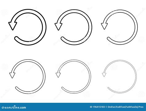 Set Of Blank Circular Symbol Arrow Icon Refresh Graphic Vector Collection Of Web Button Stock